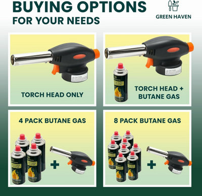 Green Haven Blow Torch Attachment Head One Handed Gas Torch with ...
