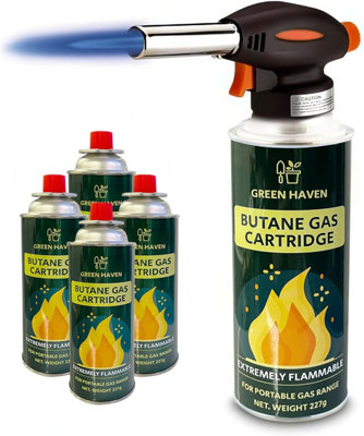 Green Haven Blow Torch for Cooking Attachment Head with 4 Gas One ...