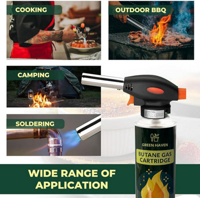 Green Haven Blow Torch for Cooking Attachment Head with 8 Gas One ...