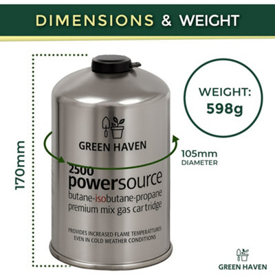 Green Haven C500 Gas Canisters 12 Pack for Camping Stoves High ...