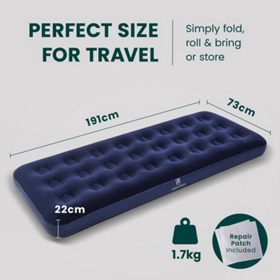 Green Haven Single Blow Up Air Bed Lightweight Inflatable Camping ...