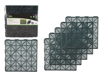 Green Interlocking Plastic Garden Tiles Decking Nonslip Floor Lawn ...