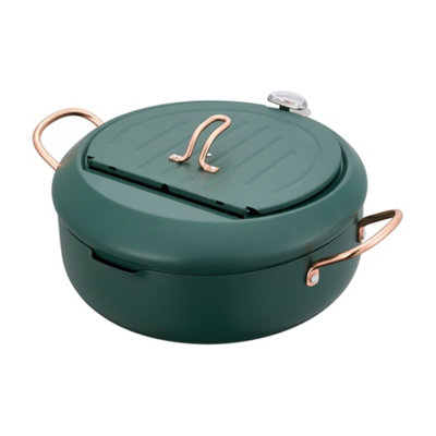 Green Japanese-style Dual-Handle Tempura Deep Frying Pot with ...
