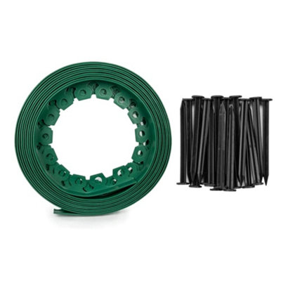 Green Lawn Edging Border - 10 m / 33 ft Long Flexible Plastic Garden ...