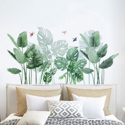 Green Leaves Wall Sticker Eco Friendly Decorative Stickers Wall Mural ...