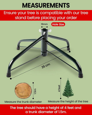 Green Metal Christmas Tree Stand with Grip Thumb Screws 2 Fable Metal ...