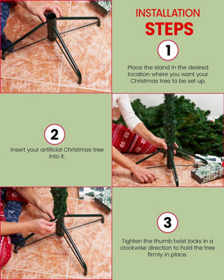 Green Metal Christmas Tree Stand with Grip Thumb Screws 2 Fable Metal ...