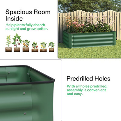 Green Metal Raised Bed Galvanized Raised Planter Box Outdoor Raised ...