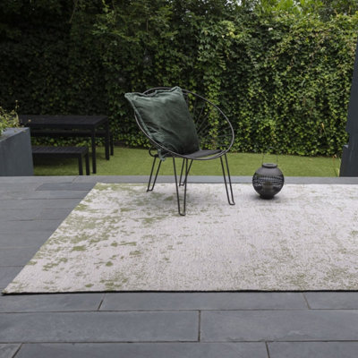 Green Modern Abstract Geometric Outdoor Rug-200cm X 290cm | DIY at B&Q