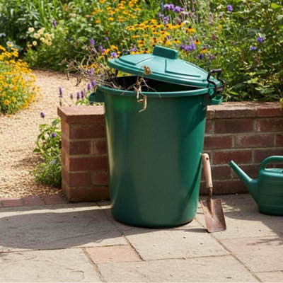 Green Outdoor Bin - Feed Bin - Garden Bin - Waste Bin - 50L with ...