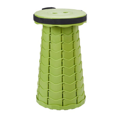 Green Outdoor Plastic Collapsible Stool for Camping