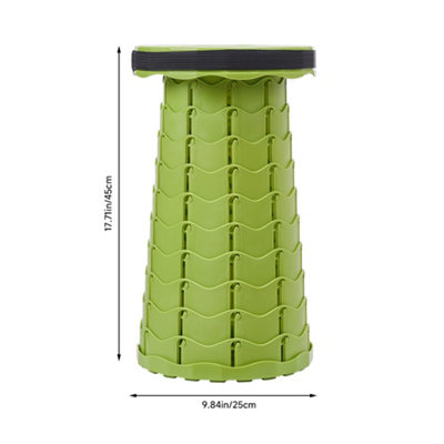 Green Outdoor Plastic Collapsible Stool for Camping