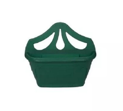 Green Plastic Garden Fence Flower Basket Pot Planter Container Wall ...