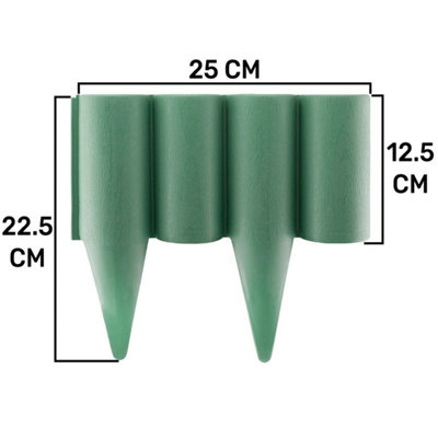 GREEN PLASTIC LAWN EDGING WOOD EFFECT 7.5M TOTAL (3 X 2.5M BOXES)