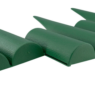 GREEN PLASTIC LAWN EDGING WOOD EFFECT 7.5M TOTAL (3 X 2.5M BOXES)