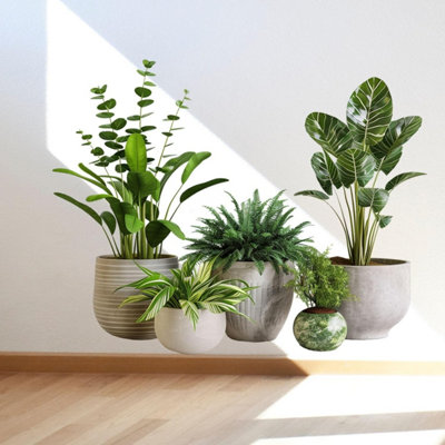 Green Potted Plants Wall Stickers Tropical Leaves Wall Decal PVC ...