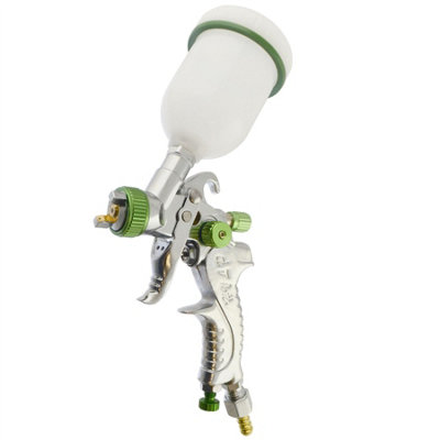 Green Professional Mini HVLP Spray Gun Gravity Feed 1.00mm Touch Up ...