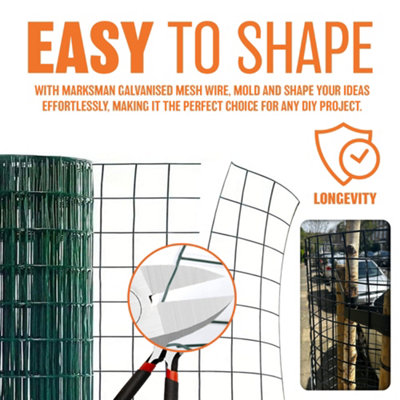 Green Pvc Coated Galvanised Wire Garden Netting Mesh 50Mm Outdoor 0.9M ...