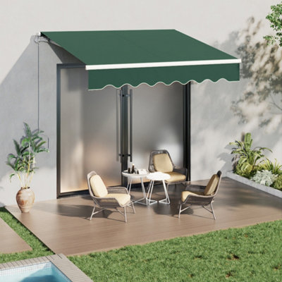 Green Retractable Oxford Cloth Garden Sun Shade Canopy Outdoor Anti-UV ...