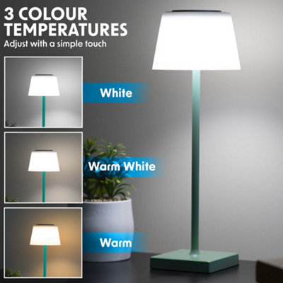 GREEN RGB Rechargeable Table Lamp - Multi-Colour Bedside Light Wireless ...