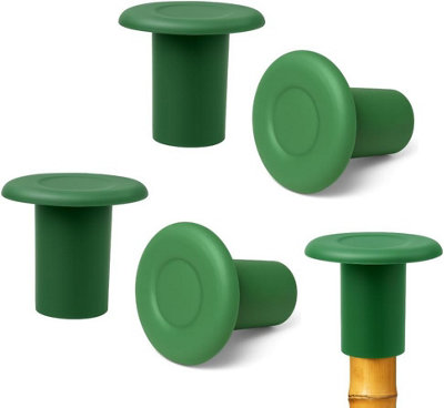 Green Rubber Garden Cane Safety Covers Pack of 4 Protective Toppers for ...