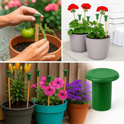 Green Rubber Garden Cane Safety Covers Pack of 4 Protective Toppers for ...