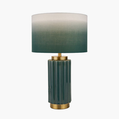 Green Scalloped Ceramic Table Lamp