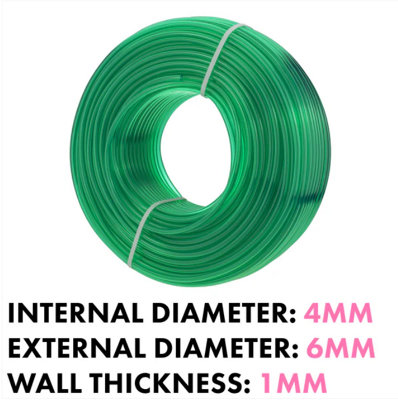 Green Semi-Transparent PVC Pipe 4mmx6mm - 3 Meters