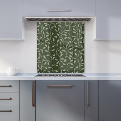 Green Shrub With Leaves Premium Glass Kitchen Splashback W600mm x H750mm