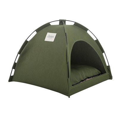 Green Small Foldable Portable Summer Cooling Solid Colour Pet Tent
