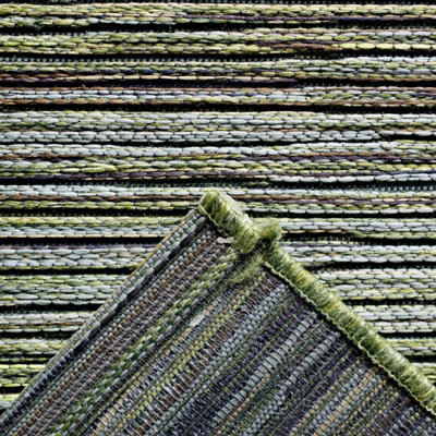 Green Striped Outdoor Rug, Striped Stain-Resistant Rug For Patio, Deck ...
