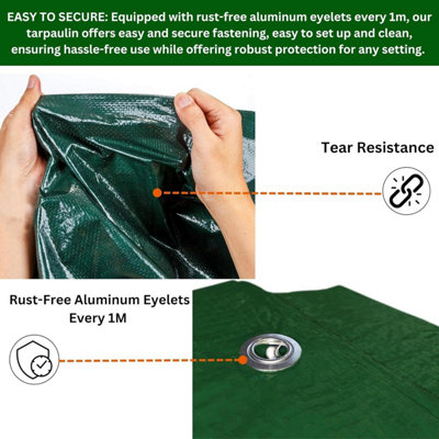 Green Tarpaulin - Heavy Duty Waterproof Cover Plastic Sheet Tarp ...