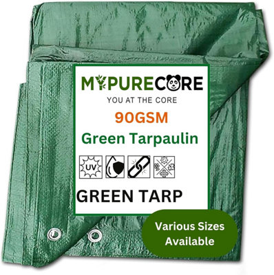 GREEN TARPAULIN - HEAVY DUTY WATERPROOF COVER PLASTIC SHEET TARP ...