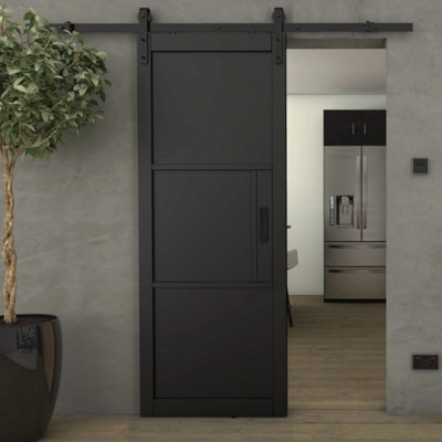 Green & Taylor Black Heritage 3 Panel - Prefinished Internal Sliding ...
