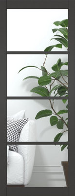 Green & Taylor Black Shaker 4 Lite Clear Glass - Prefinished Internal Door