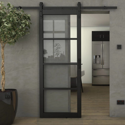 Green & Taylor Black Shaker 4 Lite Clear Glass - Prefinished Internal ...