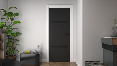 Green & Taylor Black Shaker 4 Panel - Prefinished FD30 Fire Door