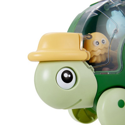Green Turtle Tub Toy with Suction Cup Bath Toys for Toddlers Sound Gift ...