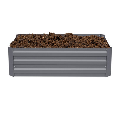 Green U-shaped Five-grid Metal Raised Bed Galvanized Raised Planter Box ...