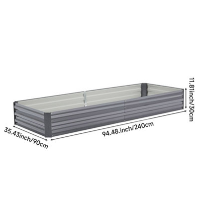 Green U-shaped Five-grid Metal Raised Bed Galvanized Raised Planter Box ...