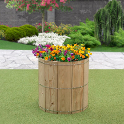 Greena Timber Barrel Planter 60cm