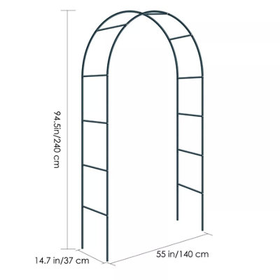 Greenblade RA100 Metal Garden Arch Heavy Duty Steel 2.4m Trellis ...