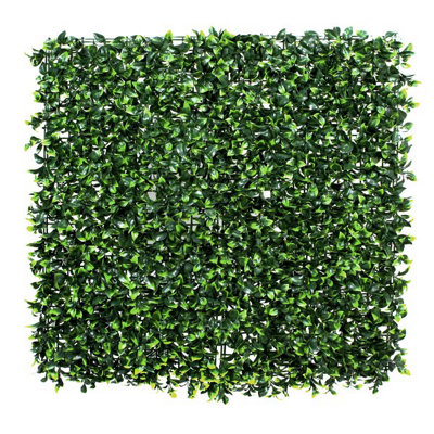 GreenBrokers Green Artificial Wall Hedge with Light/Dark Leaf Foliage ...