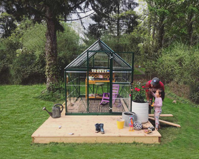 Greenhouse Hybrid 6X6 - Polycarbonate - L186 x W185 x H208 - Green