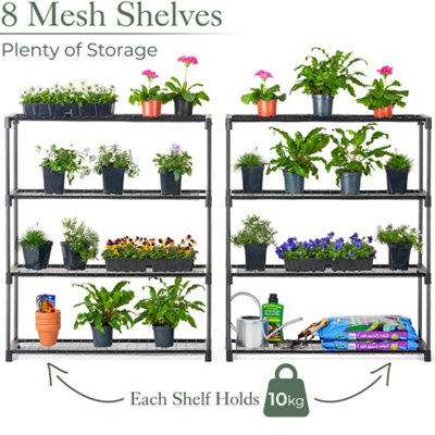 Greenhouse Staging 4 Tier Garden Shelving Plant Stand Rack 107.5cm x ...