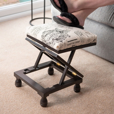 Greenhurst 3 Position Footstool Polyester Deep Padded Top, Mahogany ...
