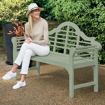 Greenhurst PU Coated Lutyens Garden Bench FSC Acacia Hardwood Painted ...