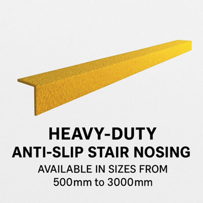 GreenTec GRP Anti-Slip Stair Nosing, Yellow, 1200 x 55 x 55mm
