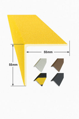 GreenTec GRP Anti-Slip Stair Nosing, Yellow, 1200 x 55 x 55mm