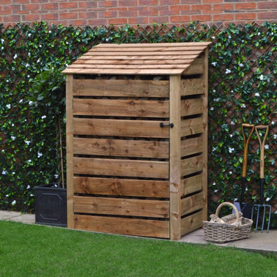 Greetham 6ft Log Store with Doors - L80 x W123 x H181 cm - Rustic Brown